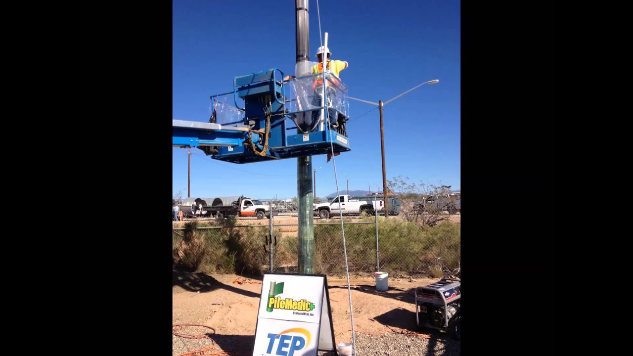 Strengthening of Timber Utility Poles with PileMedic - YouTube