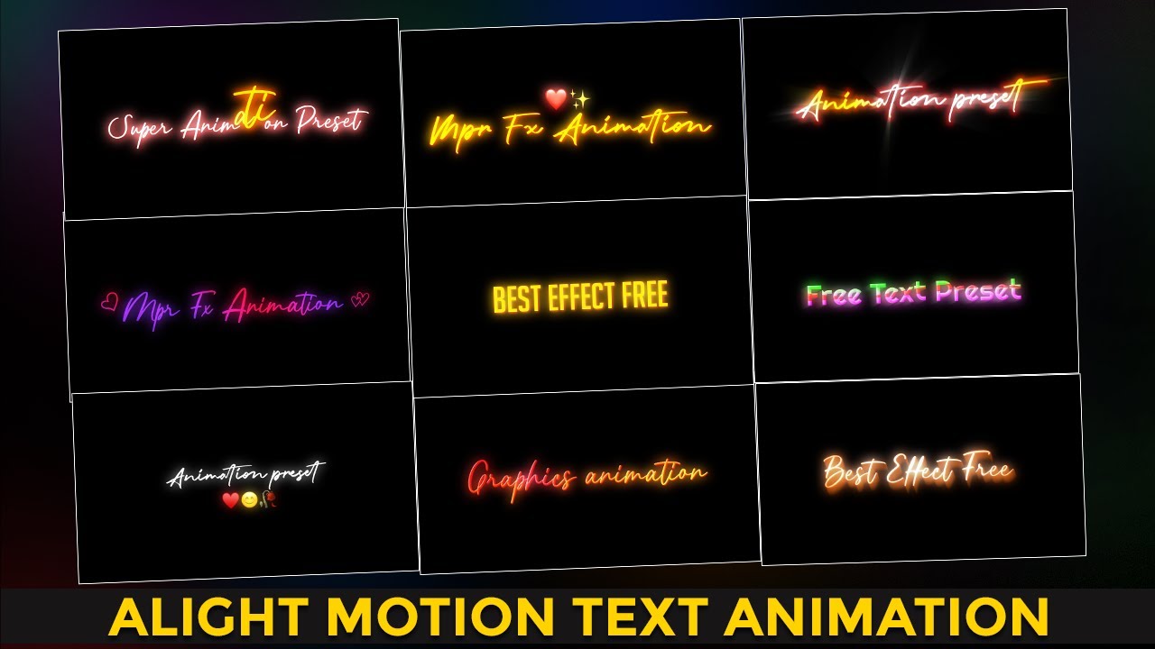 Best 10 Alight Motion Text Animation Presets | Text Alight Motion Preset | Alight Motion Text ...