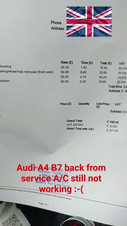 #audi #audia4b7 Audi A4 B7 back from service A/C still not working ...