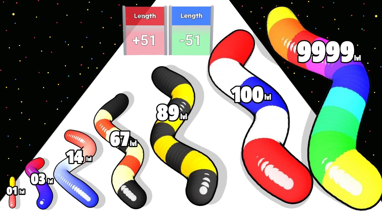 Gummy Worm Race 3D - Level Up Worm Max Level Gameplay - YouTube
