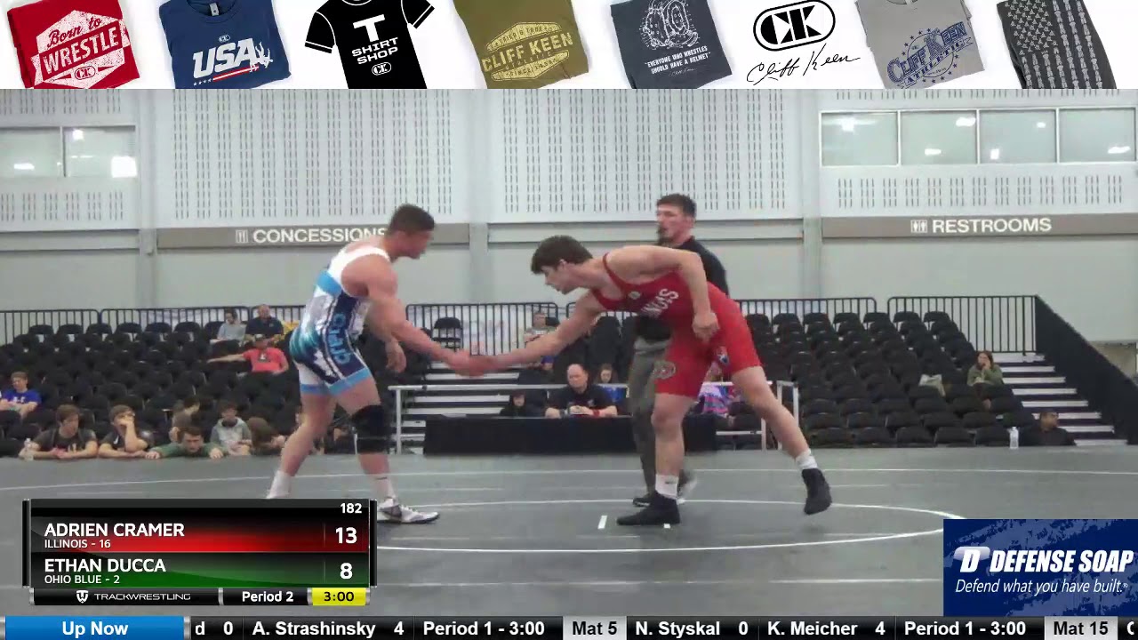 Mat 1 182 Adrien Cramer Illinois Vs Ethan Ducca Ohio Blue - YouTube