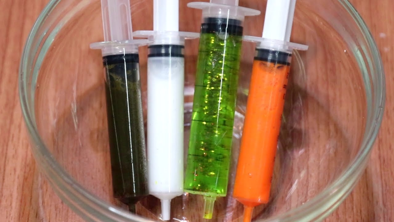 Khmer Slime | Injection slime | making slime with injection pipes ...