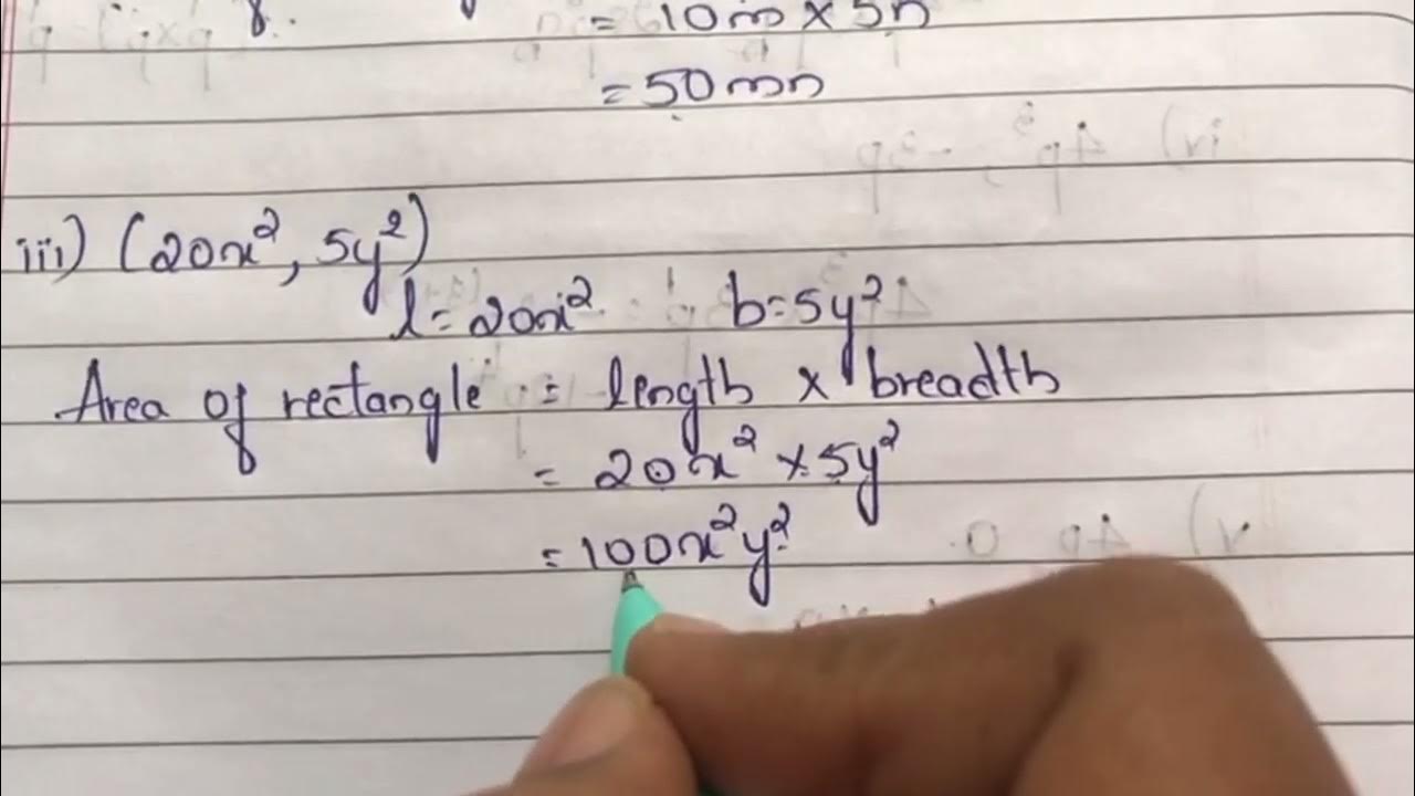 Class 8/ Exercise 9.2/ 2) To find Area of Rectangle,given monomial ...
