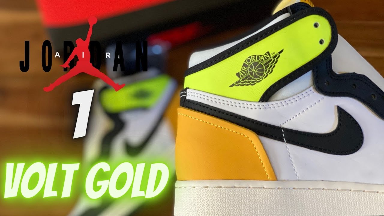 EARLY LOOK!! JORDAN 1 "VOLT GOLD" GS DETAILED REVIEW!! - YouTube