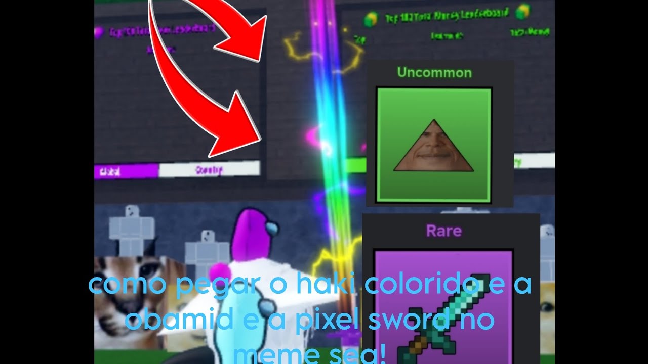 como pegar cores de haki e o obamid e a pixel sword no meme sea! - YouTube