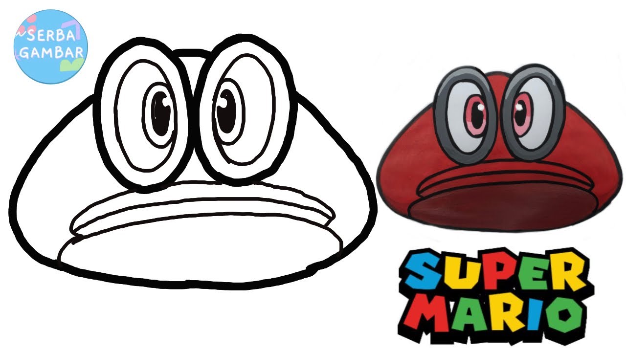 Drawing CAPPY | MARIO BROS CHARACTER | HOW TO DRAW AND PAINT FOR KIDS ...