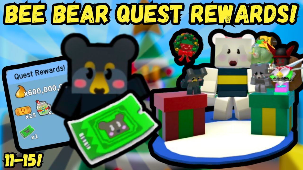 Bee Bear's Beesmas 2024 Quest Rewards 11-15! | Bee Swarm Simulator ...