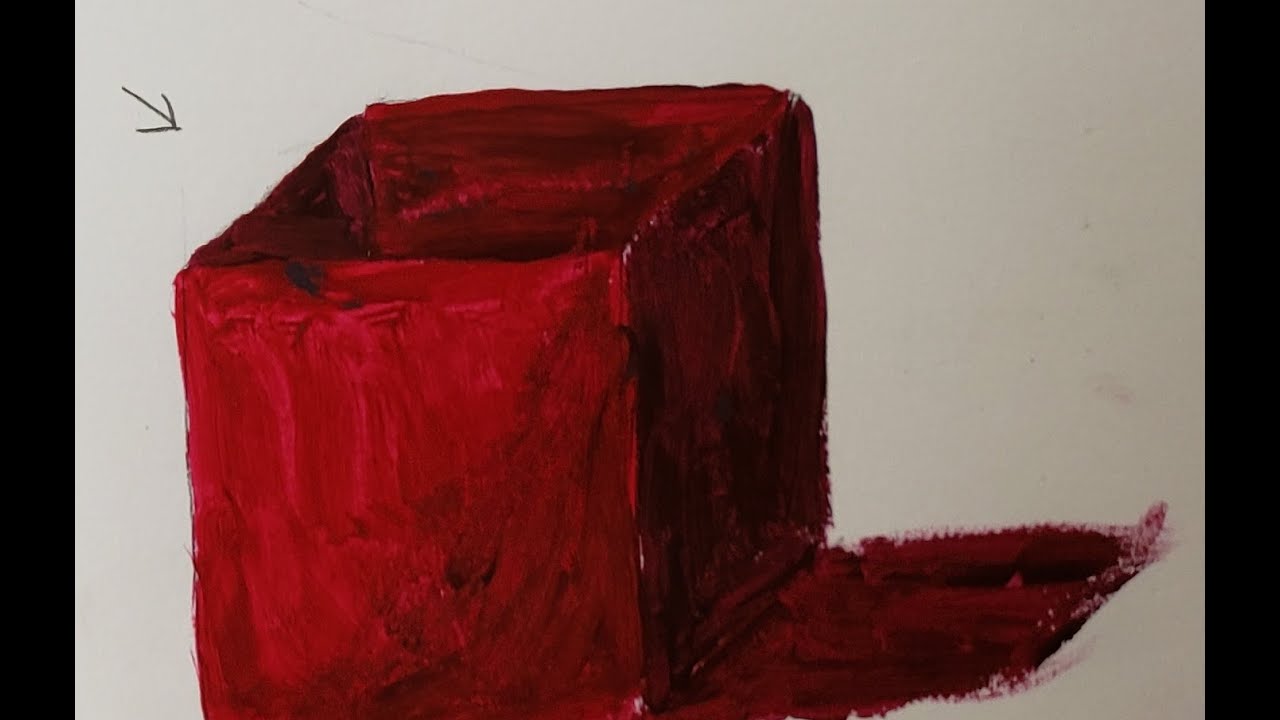 Using acrylic paint to create a cube - YouTube