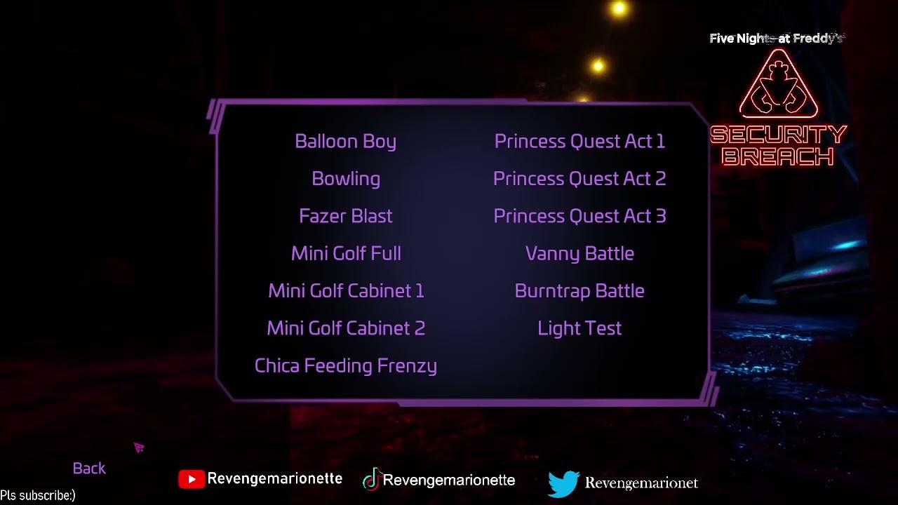 Five nights at Freddy's: Security Breach unused Extras menu! - YouTube