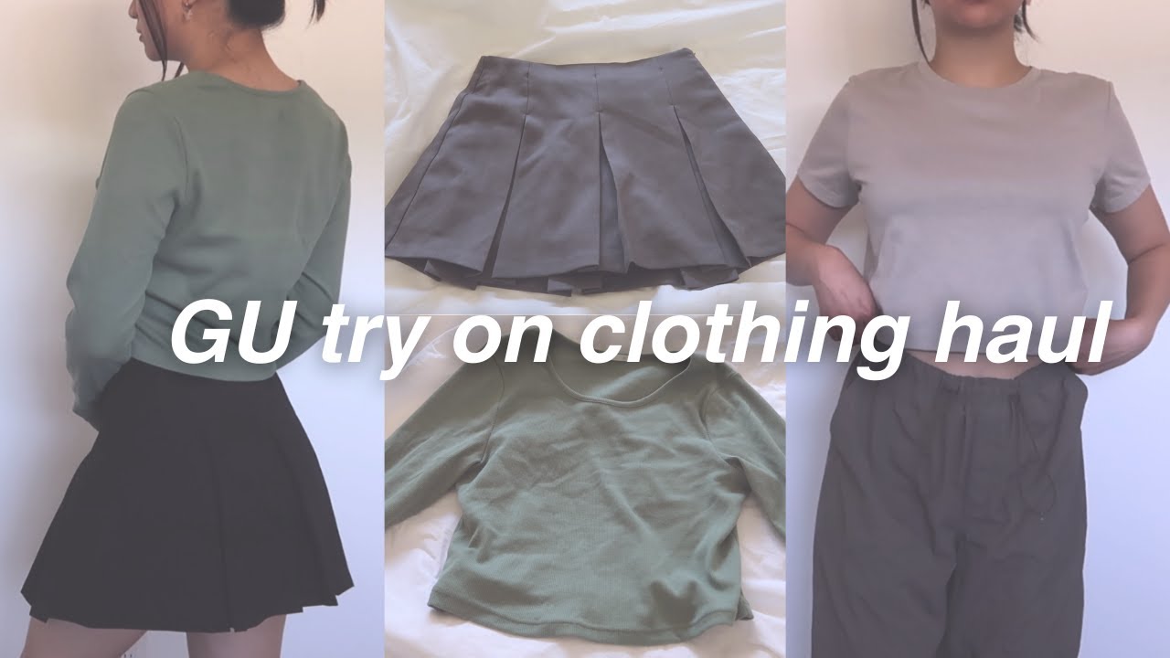 GU clothing haul 🛍️ casual basics shopping haul (w/ prices), uniqlo ...