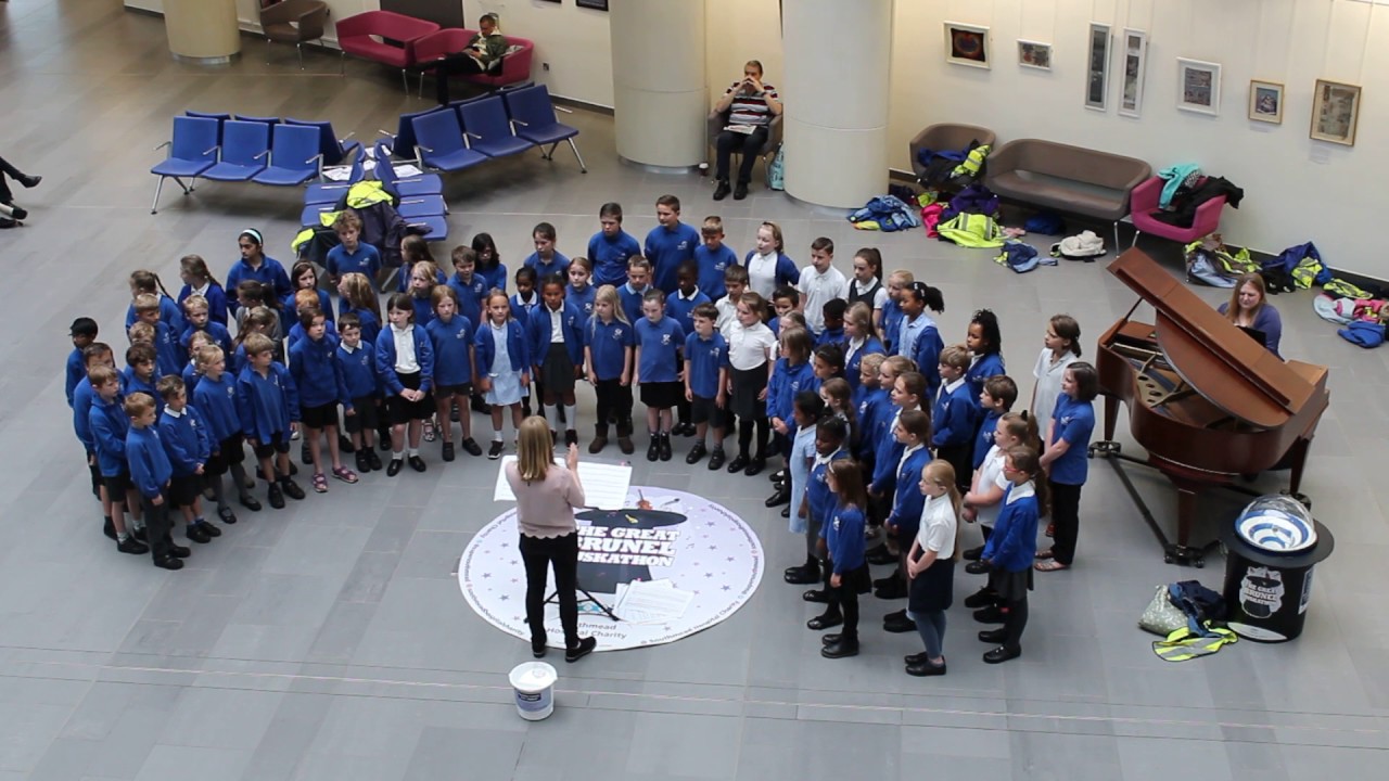 Horfield Primary School choir singing at the Great Brunel Buskathon for ...