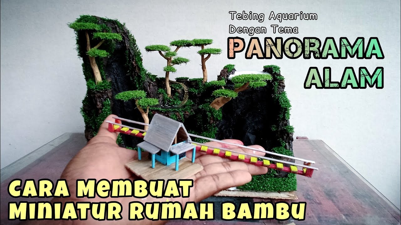 CARA MEMBUAT MINIATUR RUMAH BAMBU - how to make a miniature bamboo ...