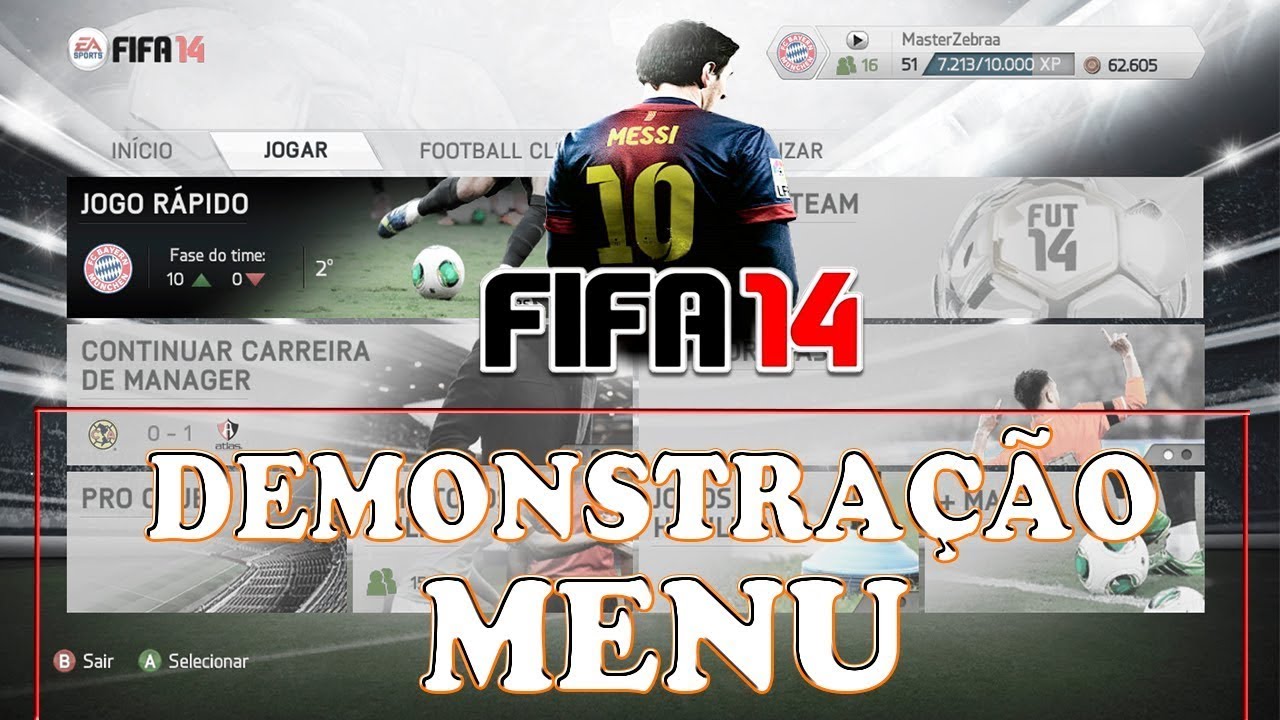 Fifa 14 - Demonstrando o Menu!!! - YouTube