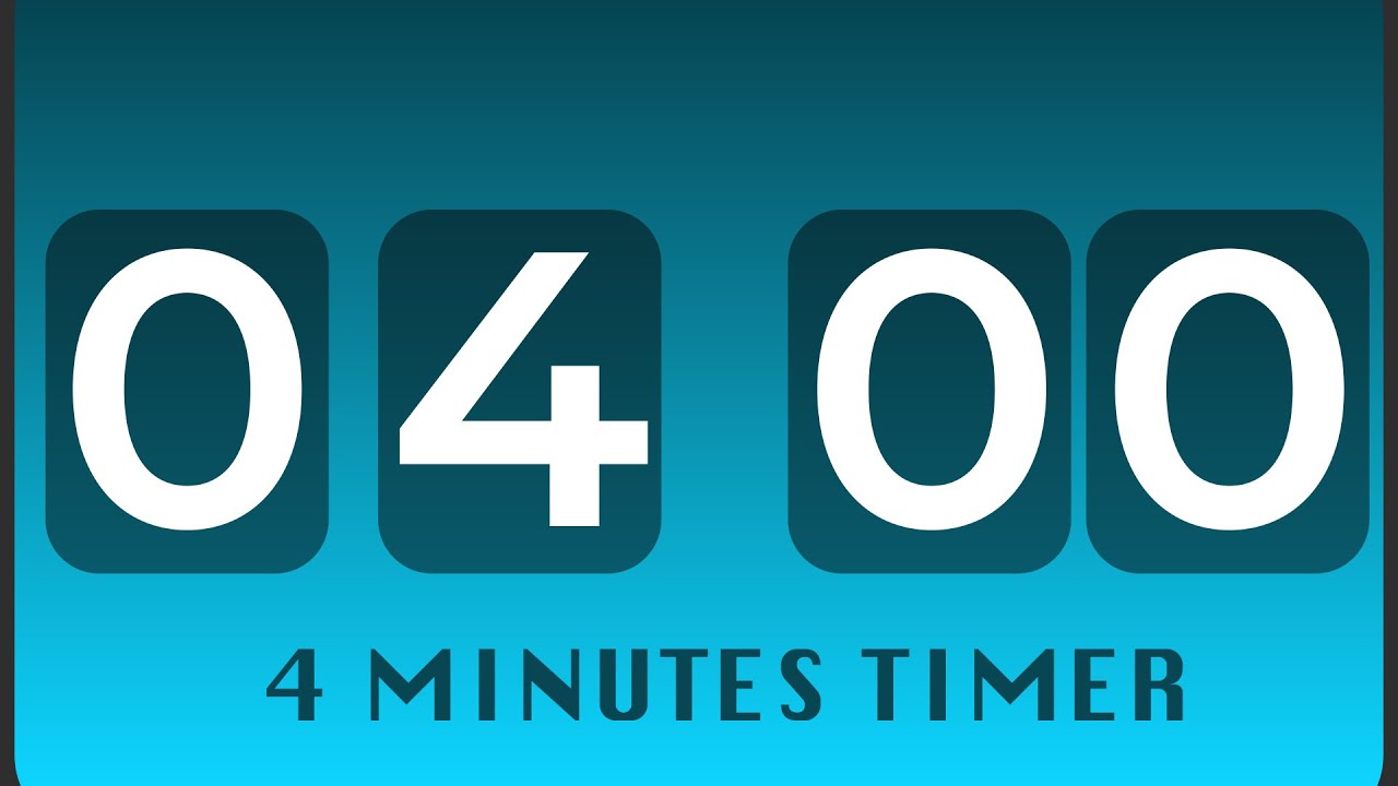 4 MINUTES TIMER | 4 MIN STOPWATCH - YouTube
