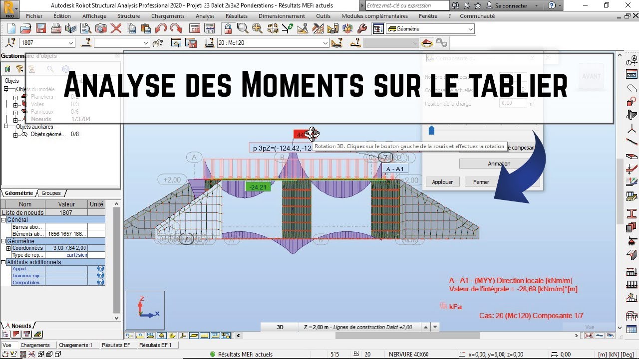 Calcul Dalot sur Robot | Analyse des cas de charge roulante produisant ...