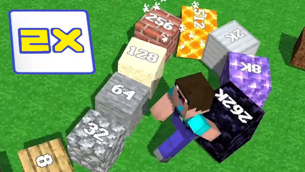 Minecraft 2048. Noob VS Noob. Cubes 2048.io Game - YouTube