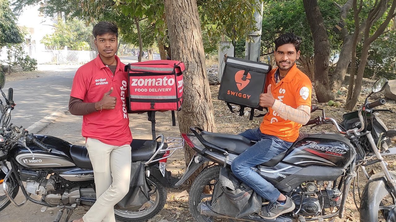 zomato vs swiggy food delivery boy part time earning 🤑 who is best 👍 ...