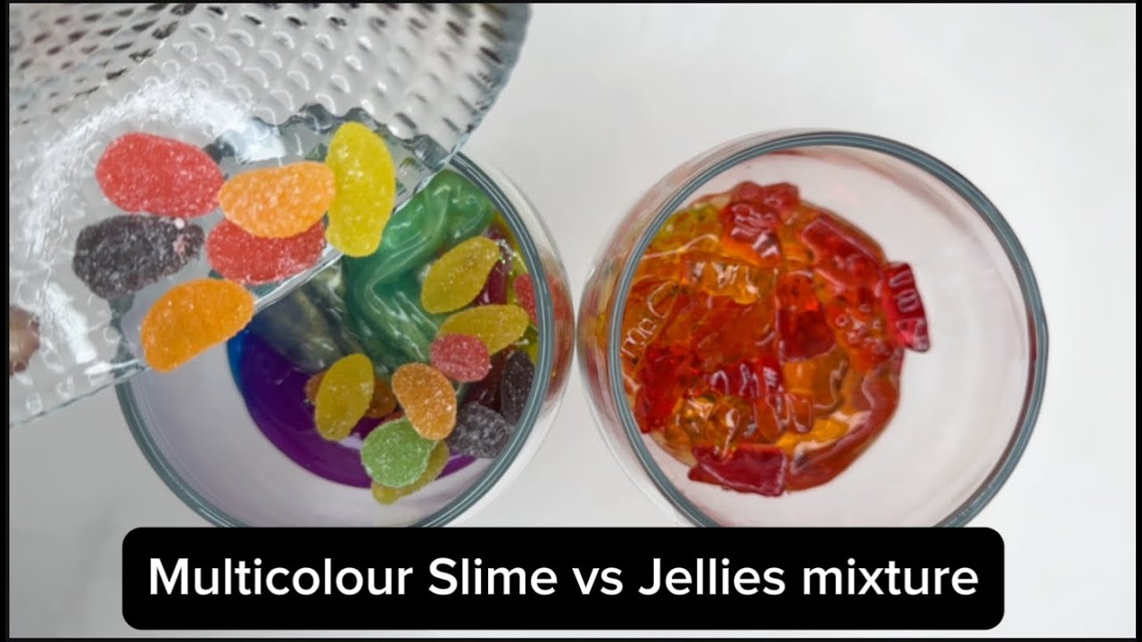 Multicolor Slime vs. Jellies Mixture - Mesmerizing Colors and Textures ...