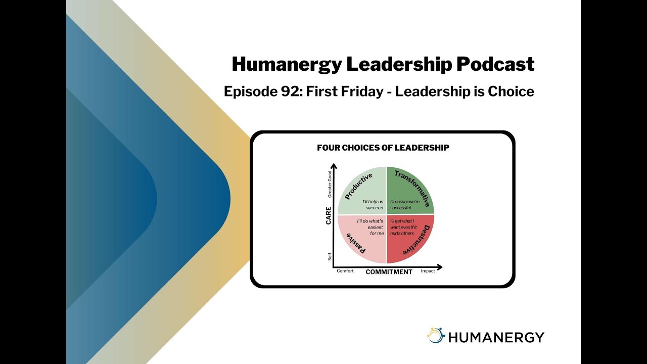 Humanergy Leadership Podcast Ep 92: First Friday- Leadership is Choice ...