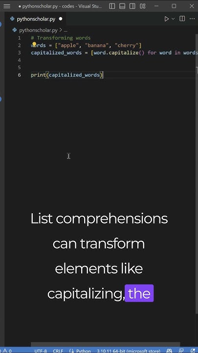 Practical Uses For List Comprehensions Python Coding Programming Youtube