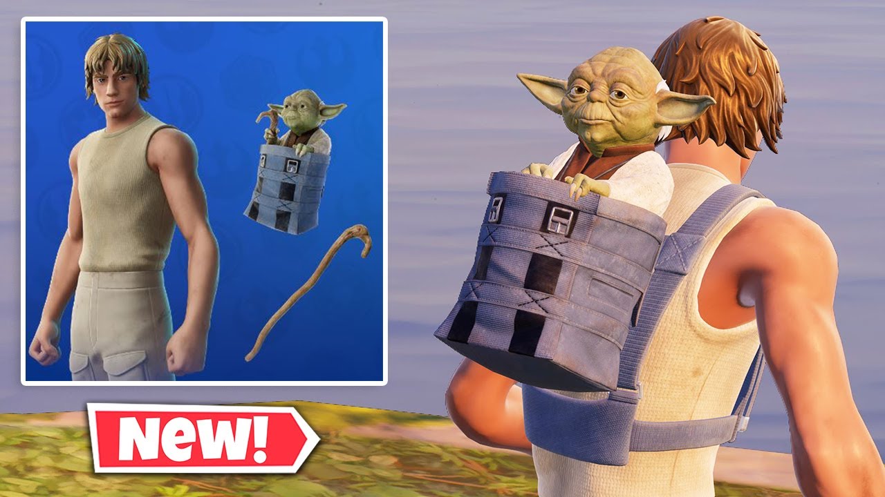 New DAGOBAH LUKE Bundle In Fortnite | YODA Back Bling | Gameplay ...