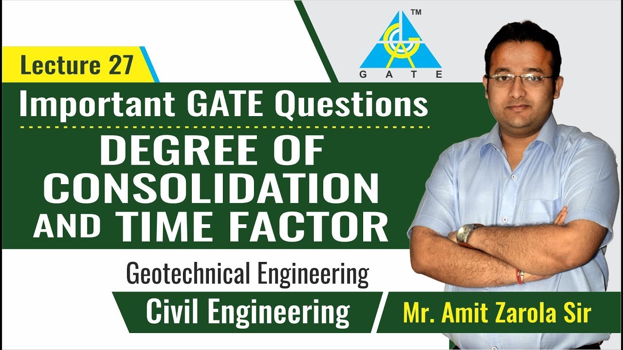 Degree of Consolidation & Time Factor | Important GATE Ques. | Lecture ...