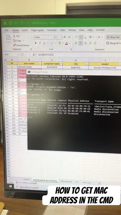 How to get a MAC address in the cmd command #cmd #mac #macaddress #wifi ...
