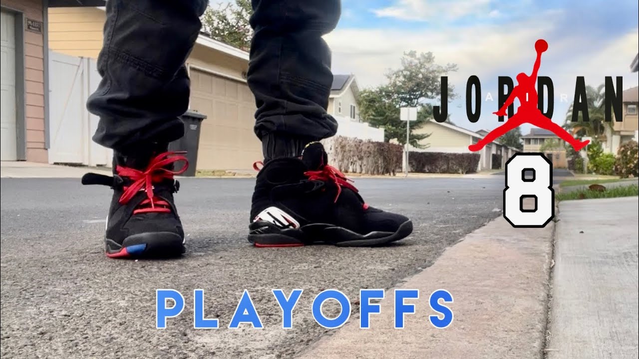 Jordan 8 Retro Playoffs On Feet W/ Lace Swaps. Red is on Fire 🔥 - YouTube