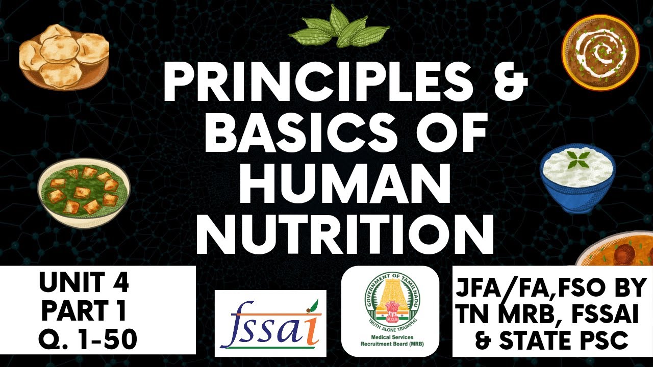 UNIT 4 | PRINCIPLES AND BASICS OF HUMAN NUTRITION | TN MRB JA, FSSAI ...