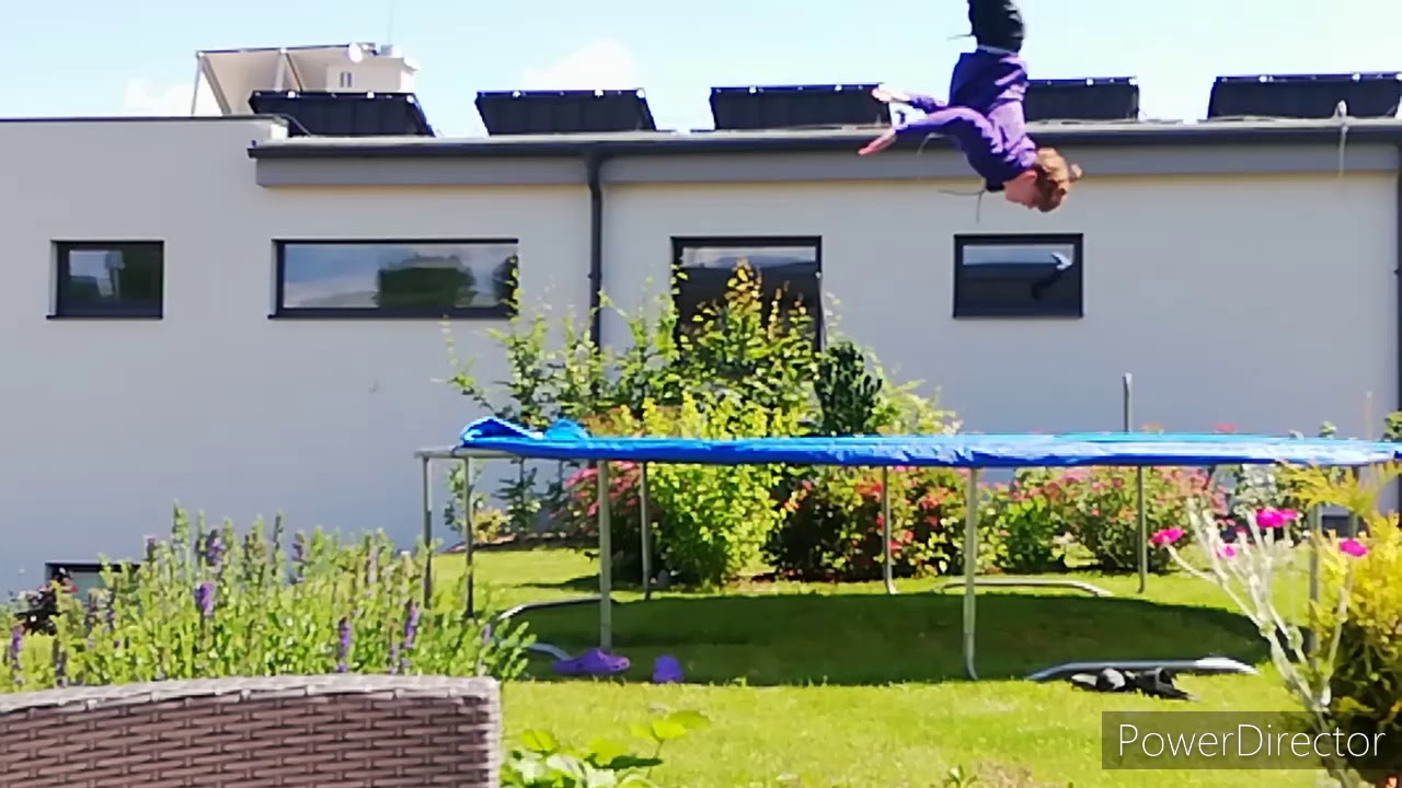 Torn trampoline fall fail - YouTube