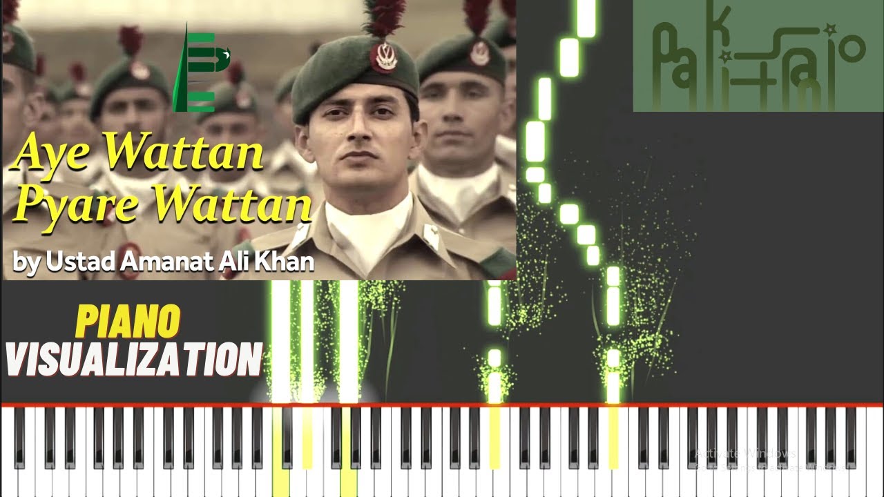Aye Watan Pyare Watan | Pakistani National Song | Piano Visualization ...