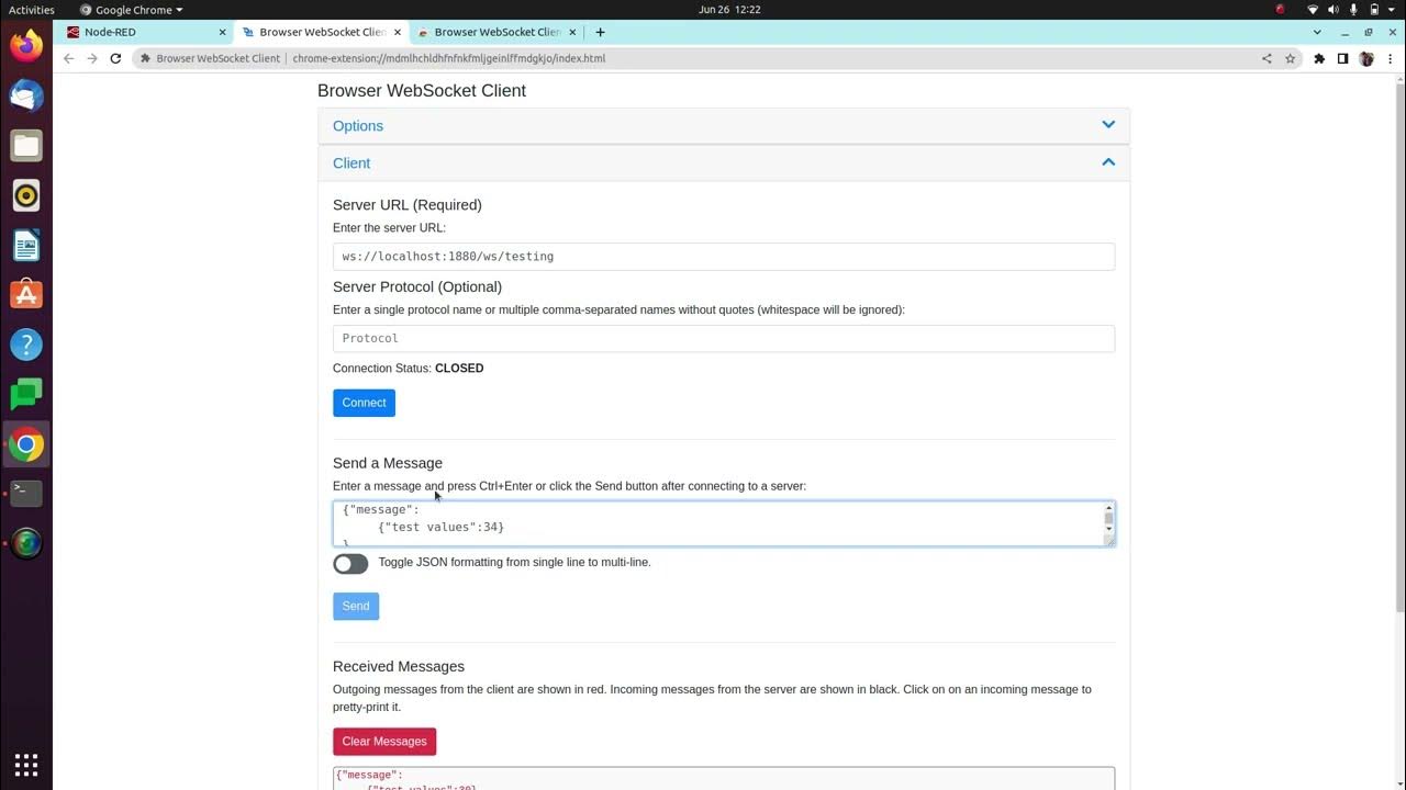 How To Use Websocket With Node Red Client And Server Youtube
