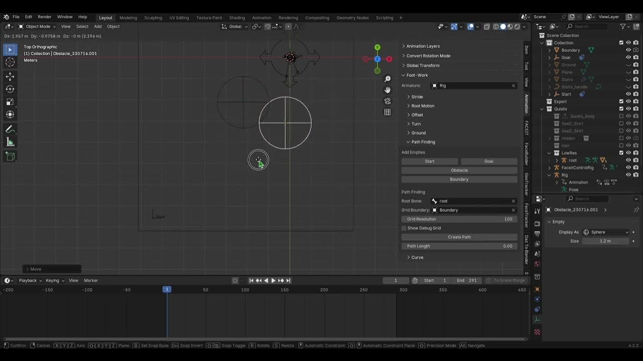 Foot-Work Path Finding demo - YouTube