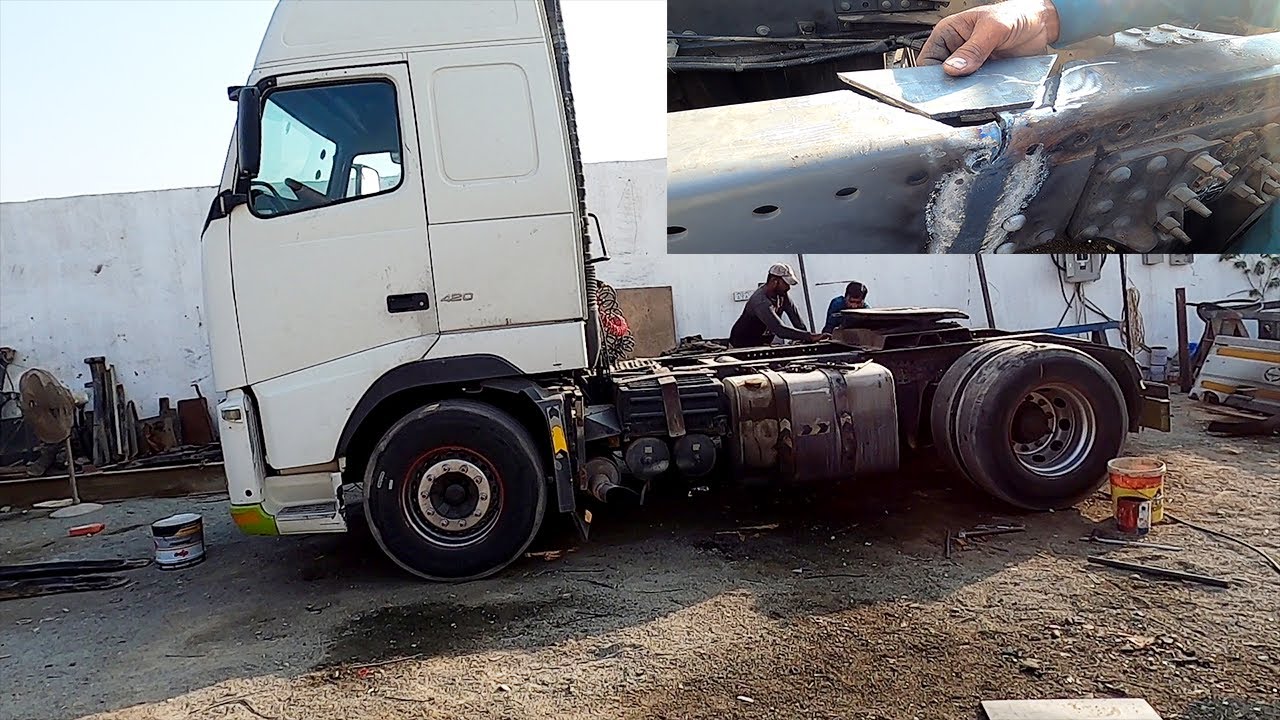 How to repair a broken Chassis and rebuild of Volvo Truck - YouTube