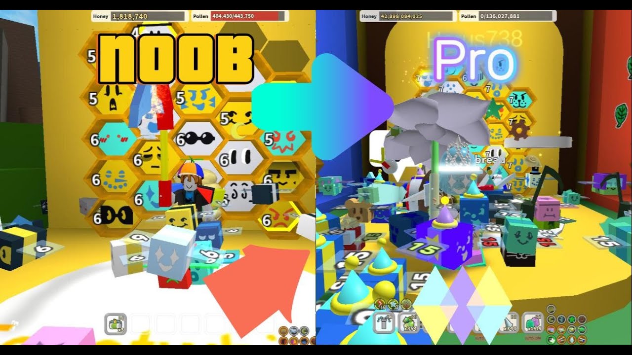 Noob to pro bee swarm simulator LIVE ! - YouTube