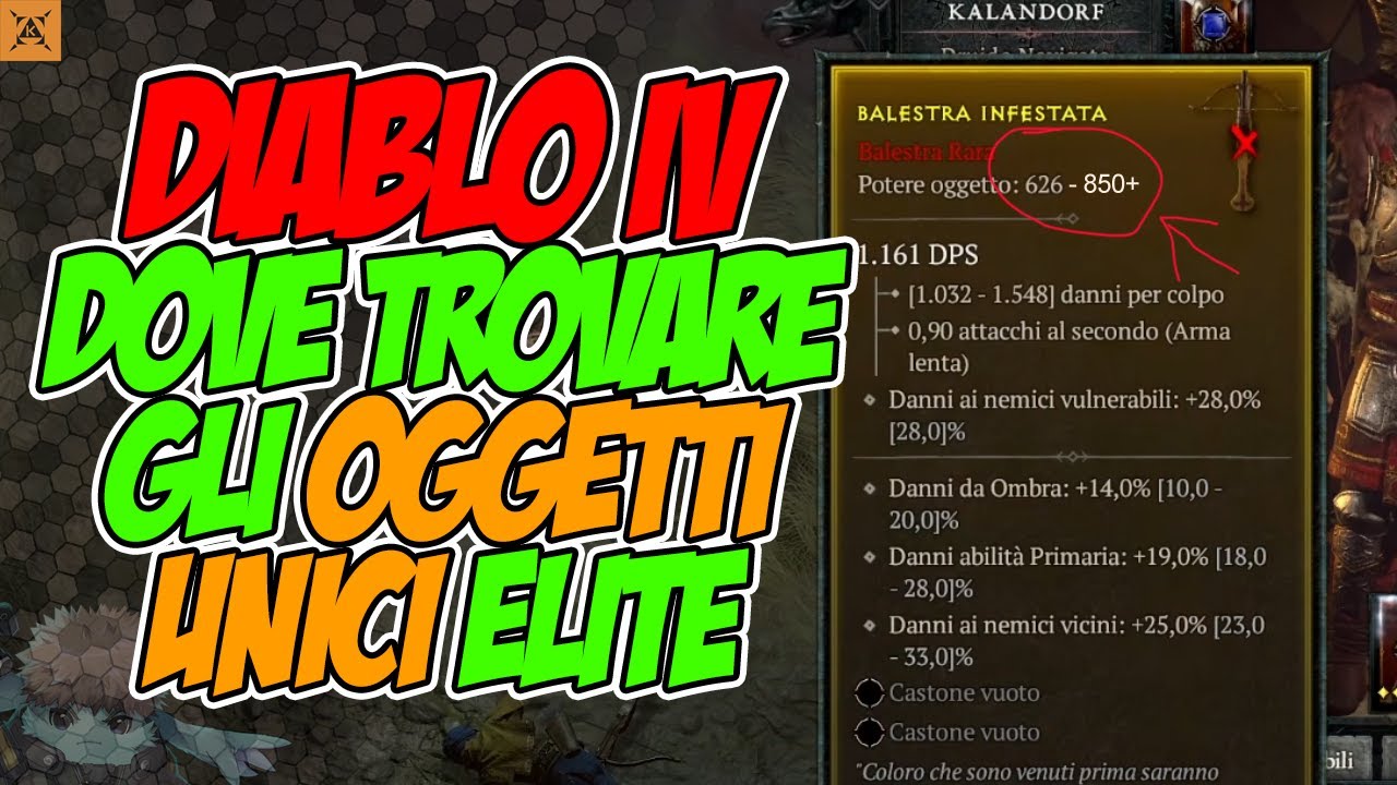 DIABLO IV: Dove trovare TUTTI gli OGGETTI UNICI dagli Elite rari - Farm ...