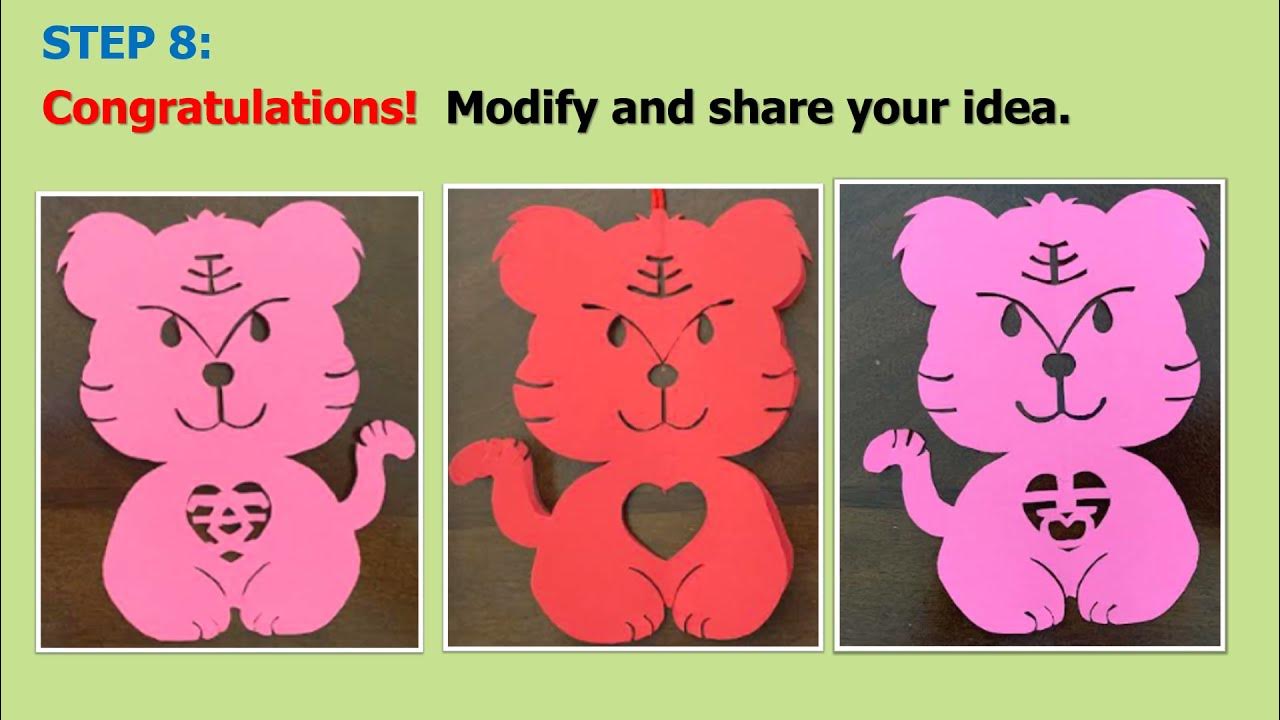 2022 Chinese New Year paper craft - The Tiger with Caring Heart - YouTube