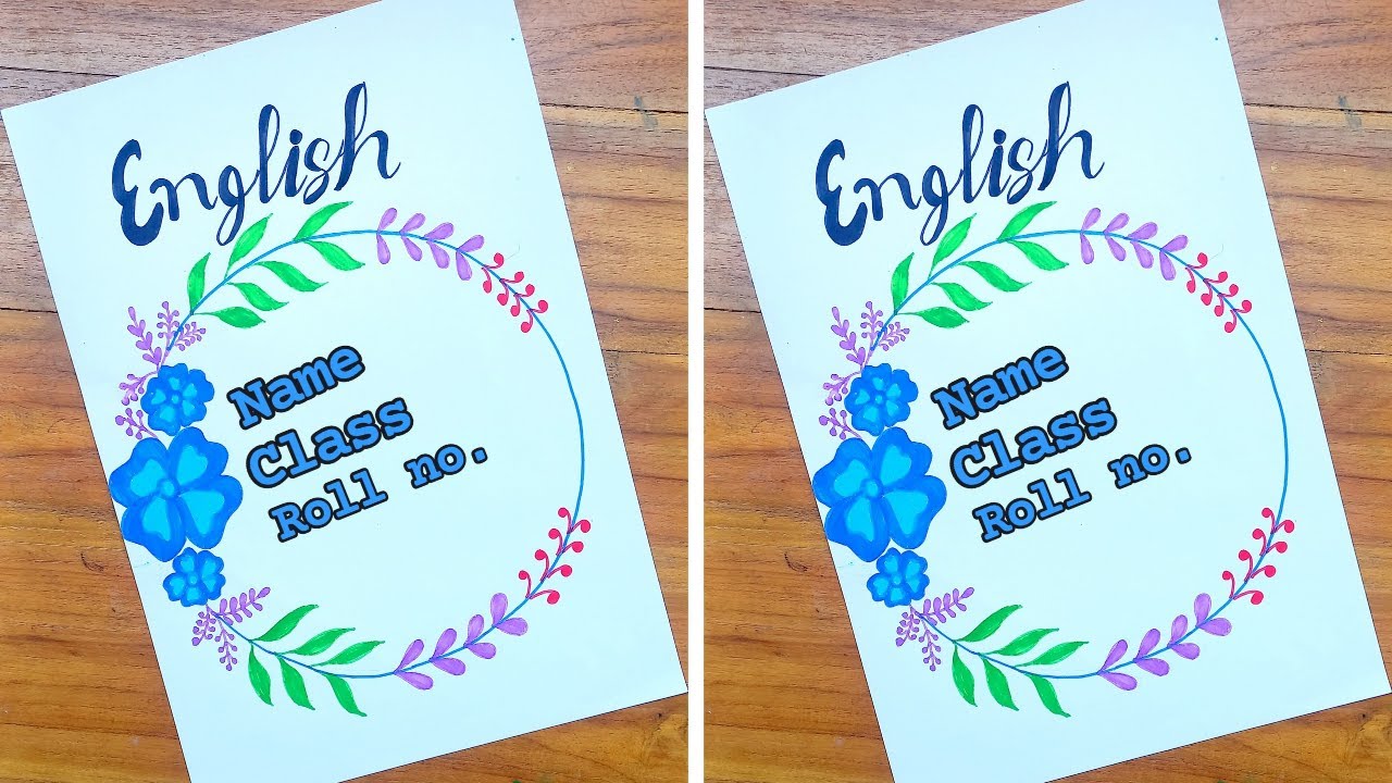 English Front Page Design || Cover Page Design Of English || Project ...