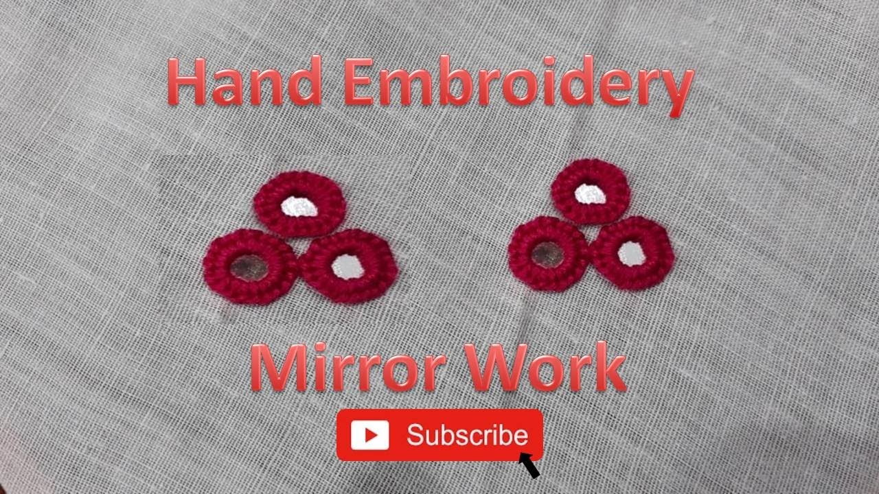Hand Embroidery || Mirror Work || Aabhala work || Mirror Anchoring ...