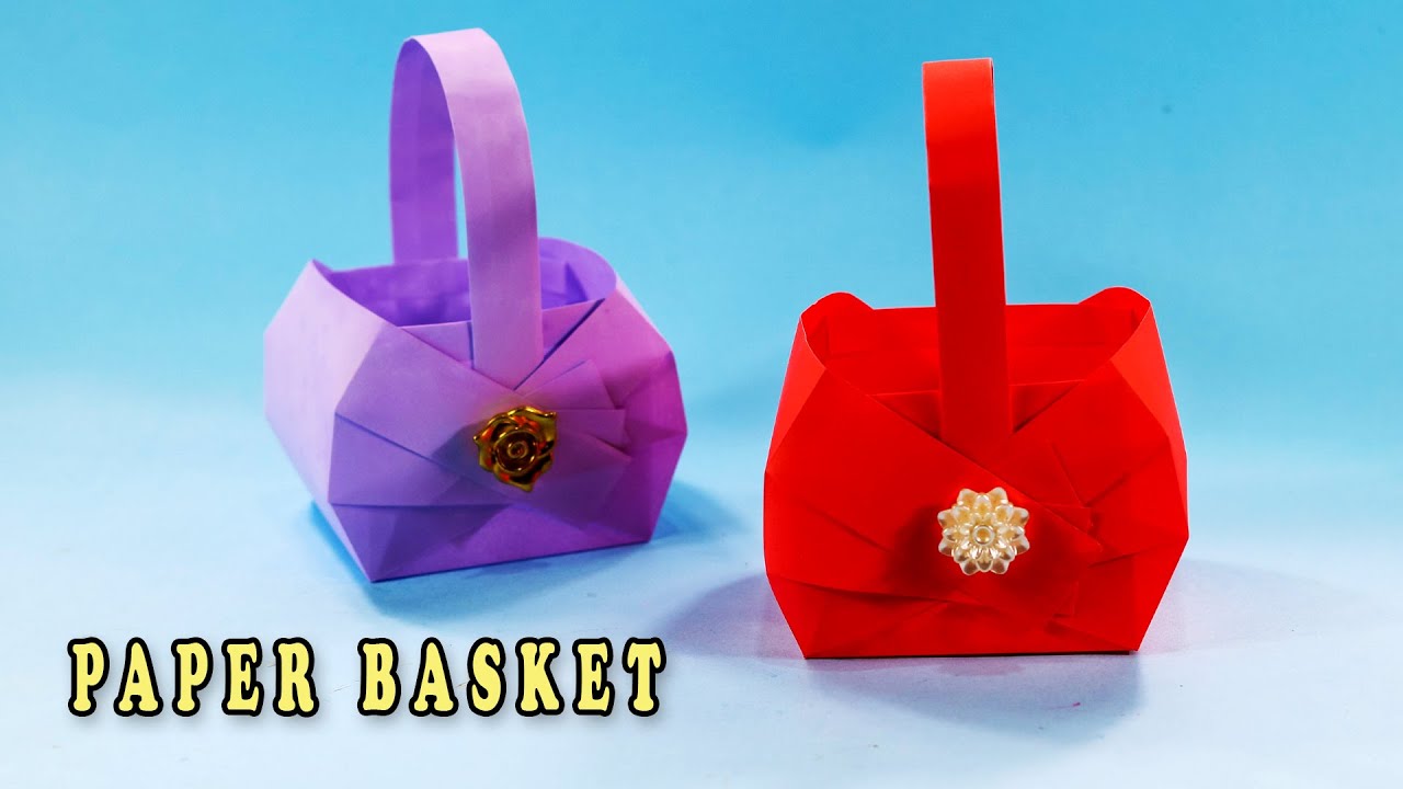 How To Make Paper Basket | Origami Paper Color Craft | DIY Paper Craft ...