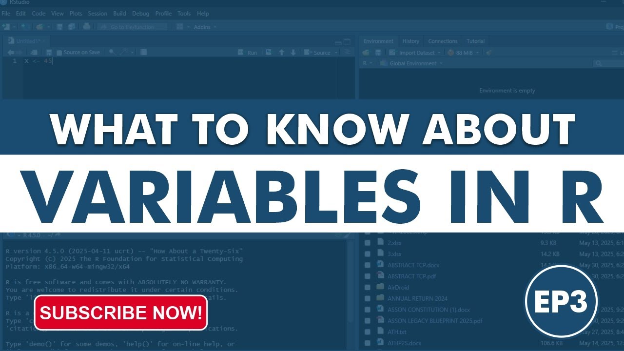 03 - Understanding Variables in R | Data Analysis for Beginners - YouTube