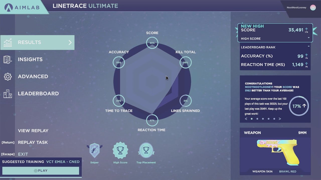 LINETRACE ULTIMATE Aimlab 35.491 - YouTube