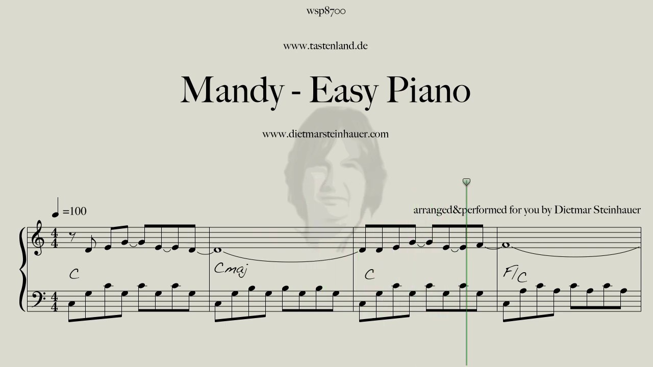 Mandy - Easy Piano - YouTube