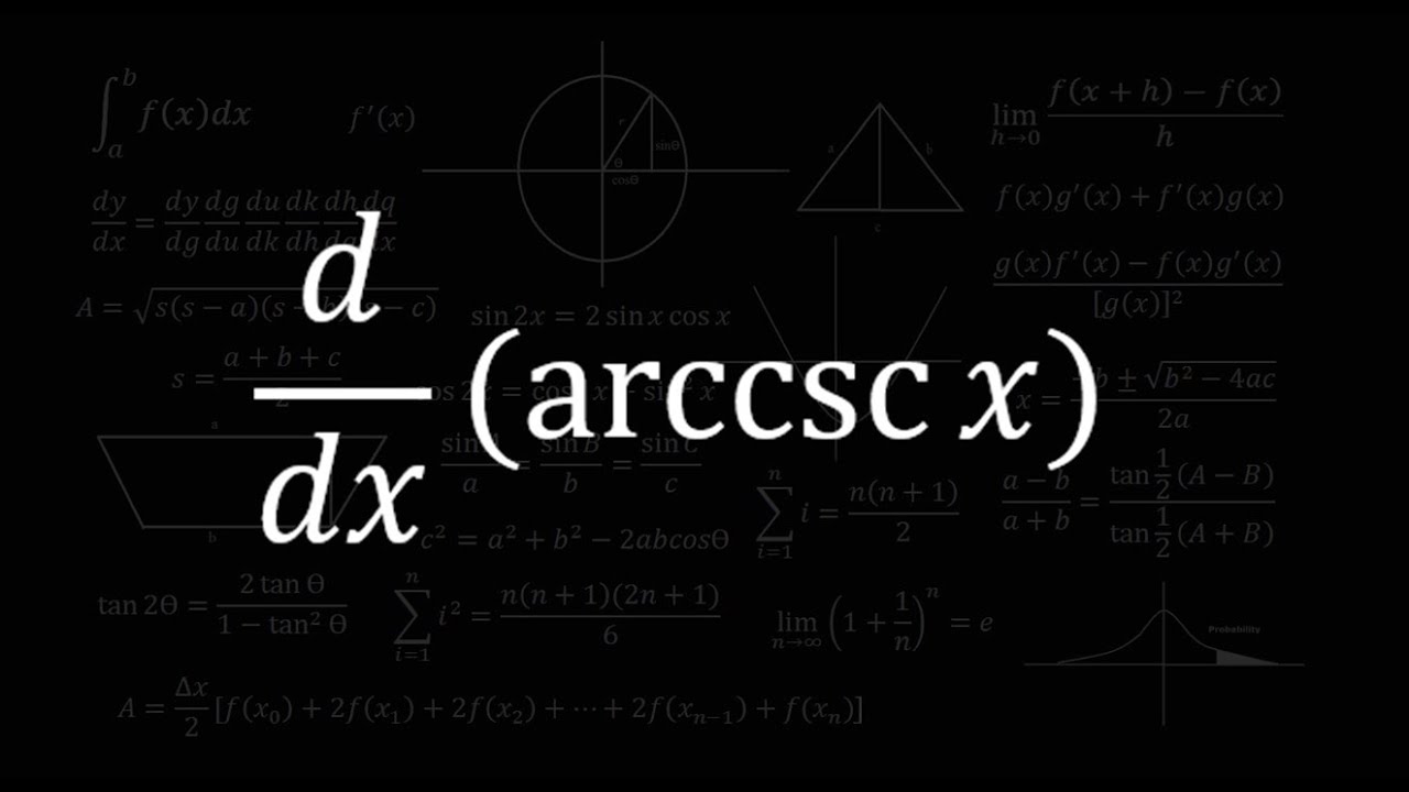 Derivative of arccsc(x) - YouTube