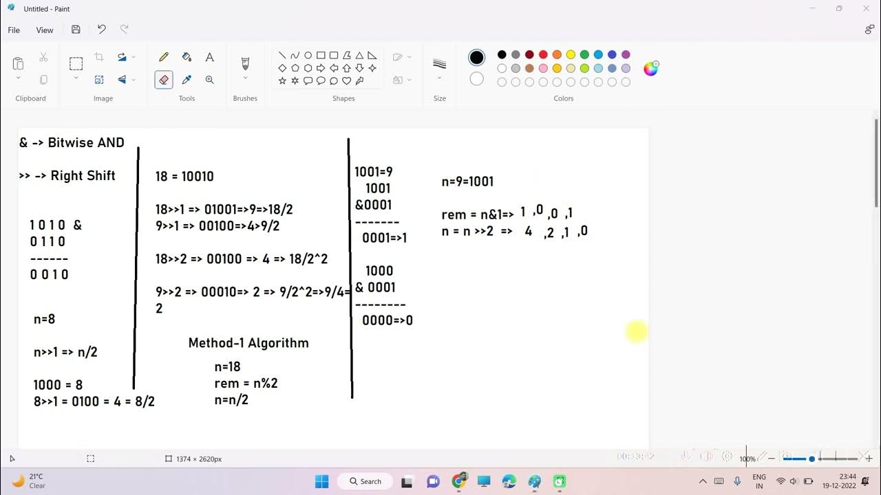 Decimal To Binary Part 2using Bitwise Operator Youtube 6113