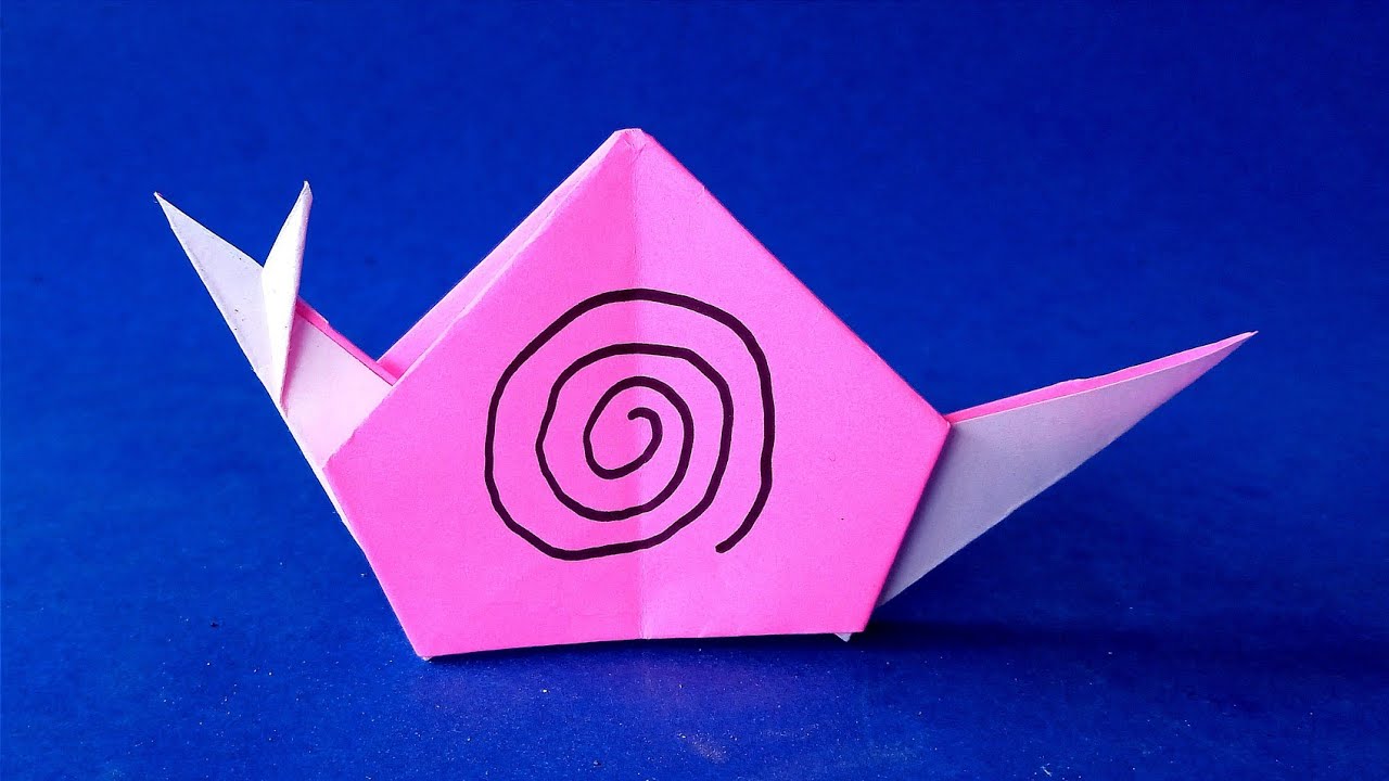 Tutorial Origami Siput | Origami Hewan | Kerajinan Kertas | Paper Snail ...