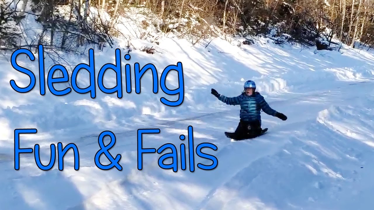 Sledding fails on steep hill - YouTube