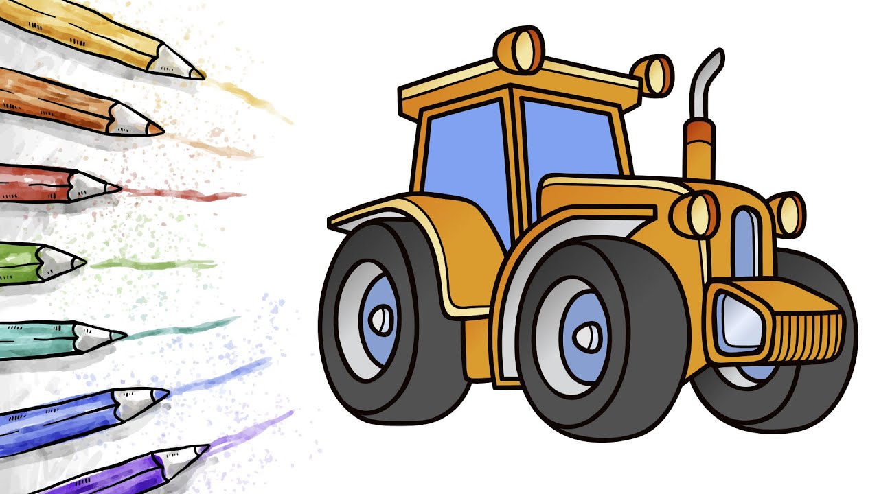 Jak narysować traktor krok po kroku. Rysowanie ciągnika rolniczego ...