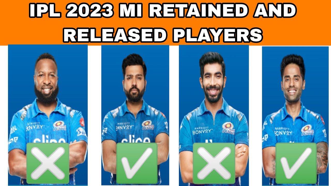 Mumbia indians retention and released players list for ipl 2023 - YouTube