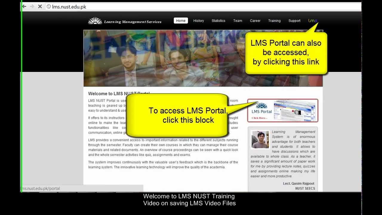 LMS NUST Training Video on Saving LMS Video File - YouTube